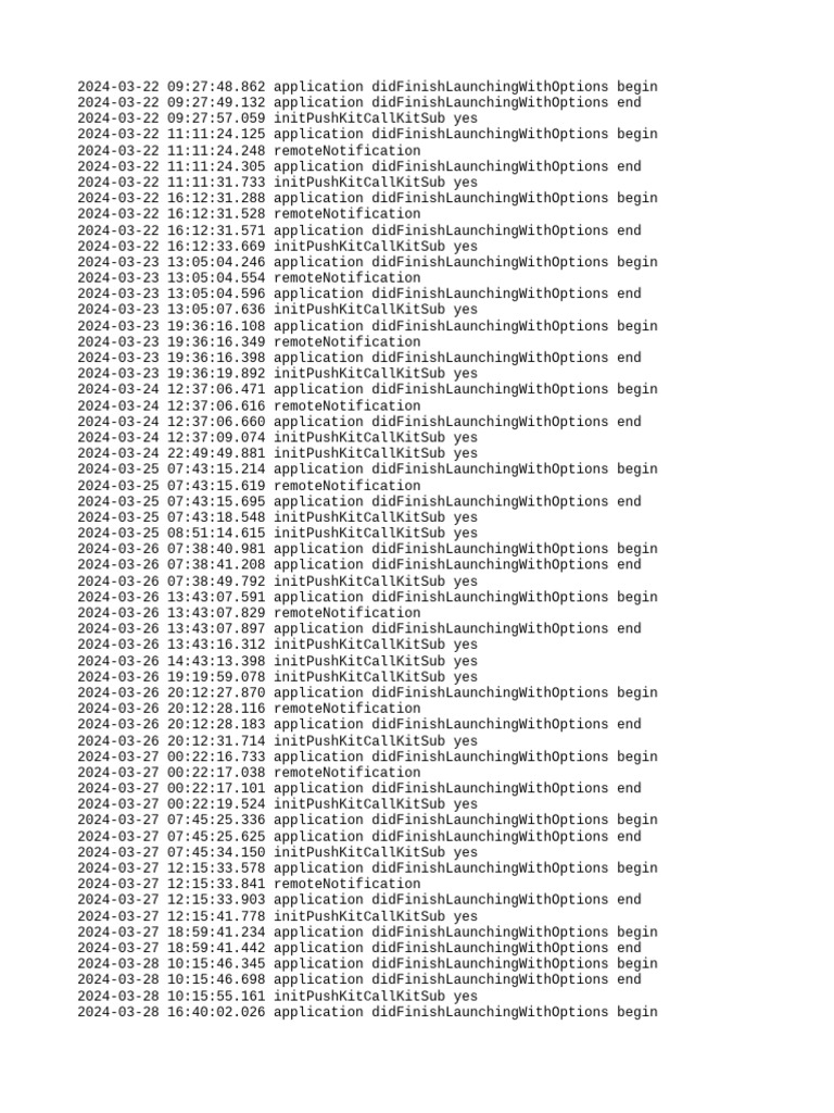 App Launch and Notification Logs | PDF