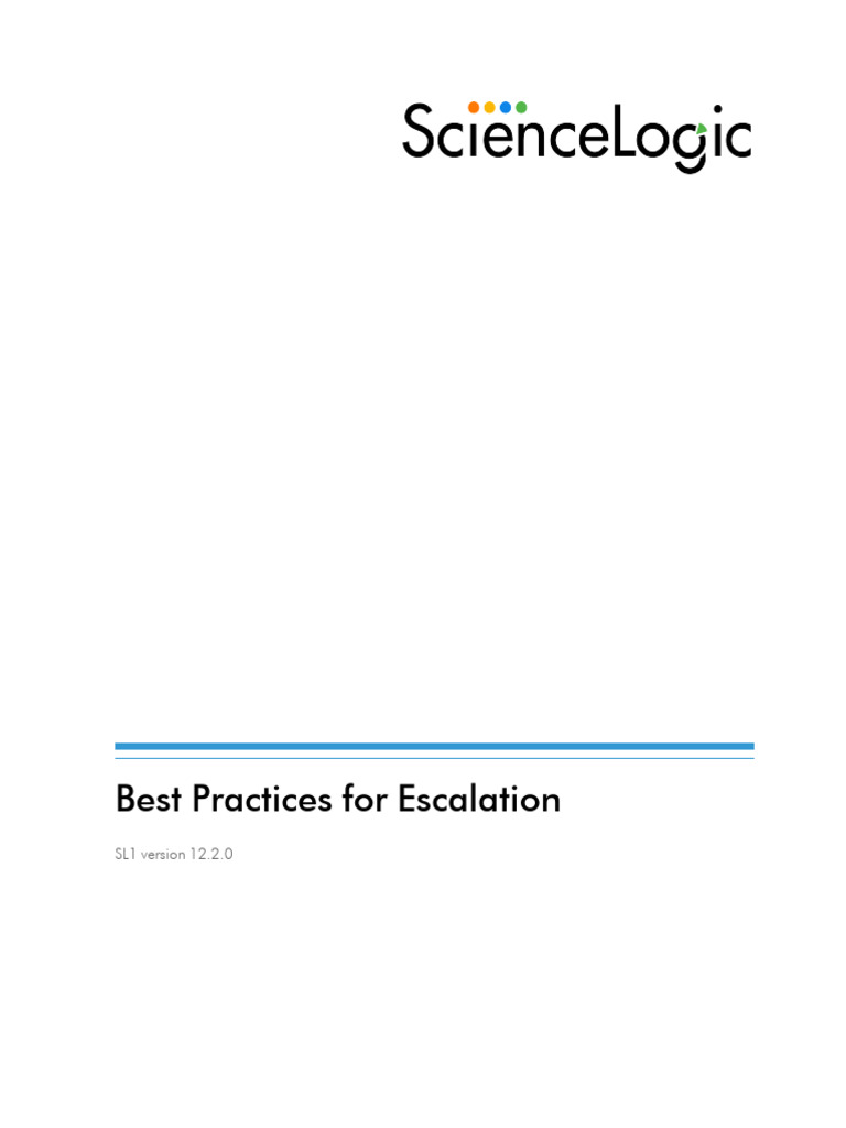 Sciencelogic Escalation Best Practices 12-2-0 | PDF | Trademark | Icon (Computing)