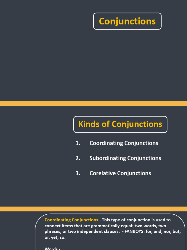 Conjunctions Grammar the One | Download Free PDF | Semantic Units | Languages