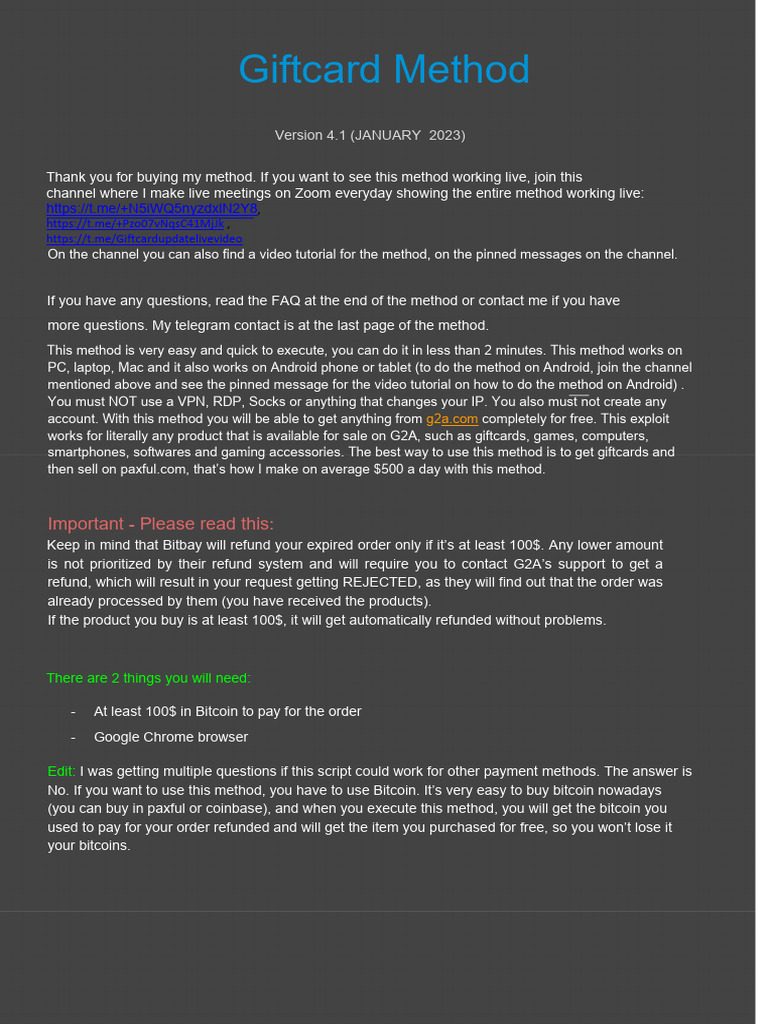 Gift Card Method | PDF | Gift Card | Android (Operating System)