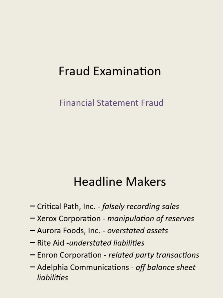 Financial Statement Fraud | PDF | Business | Business Economics