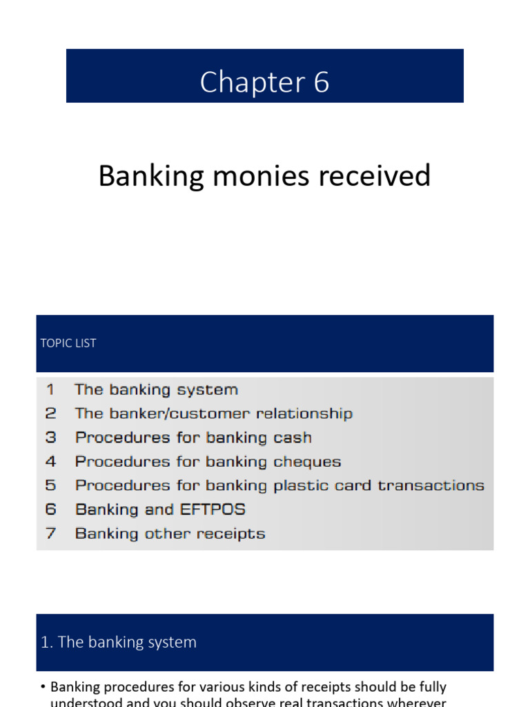 CH6. Banking Monies | PDF | Cheque | Banks