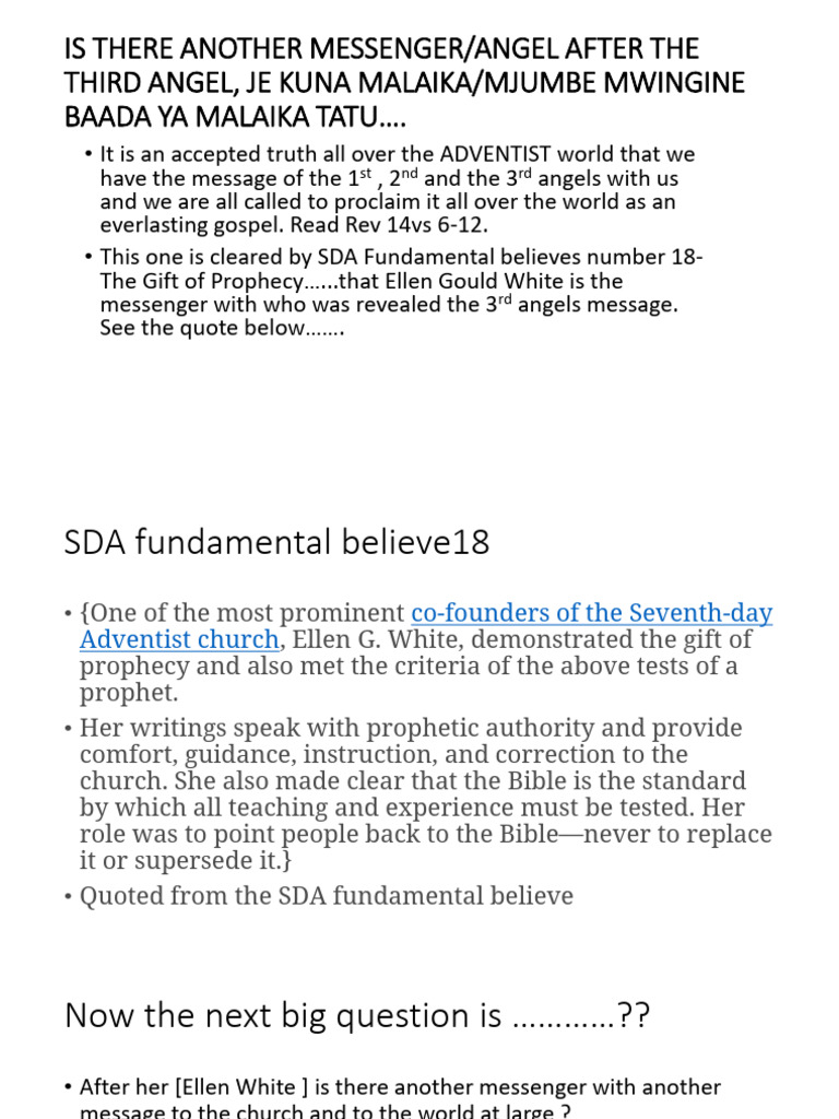 Another Messenger After the Third Angel | PDF | Angel | Prophets And ...
