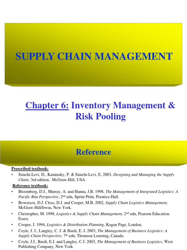 Topic 6 - Inventory Management - Risk Pooling | PDF | Inventory | Warehouse