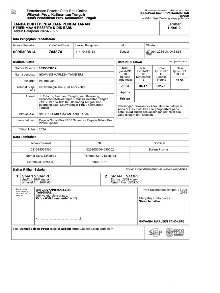 Tanda Bukti Pengajuan Pendaftaran | PDF