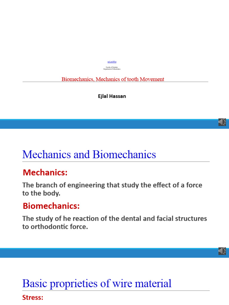 Orthodontic Biomechanics Explained | PDF | Strength Of Materials ...