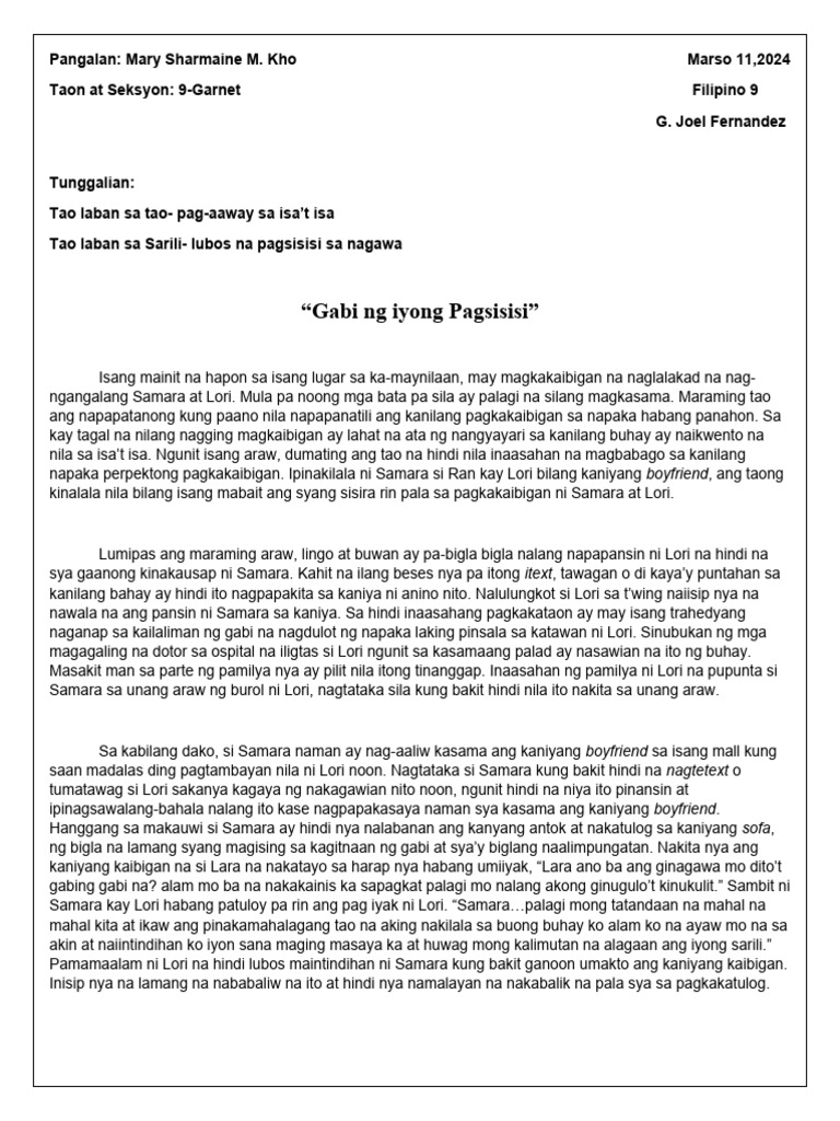 Gabi NG Iyong Pagsisisi | PDF