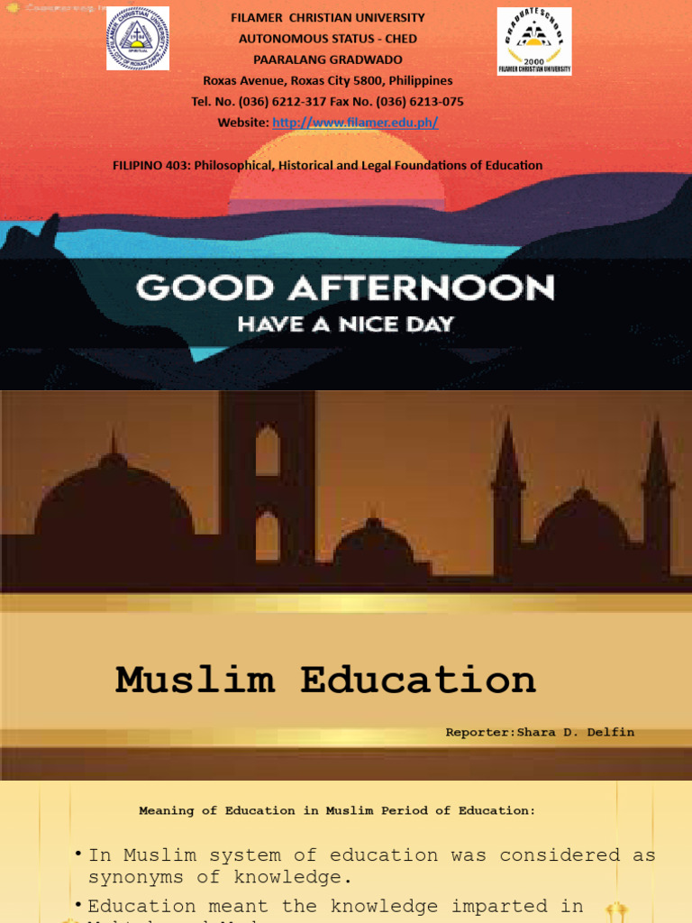 Educ. 403 (Muslim Education) Shara Delfin | PDF | Teachers | Abrahamic ...