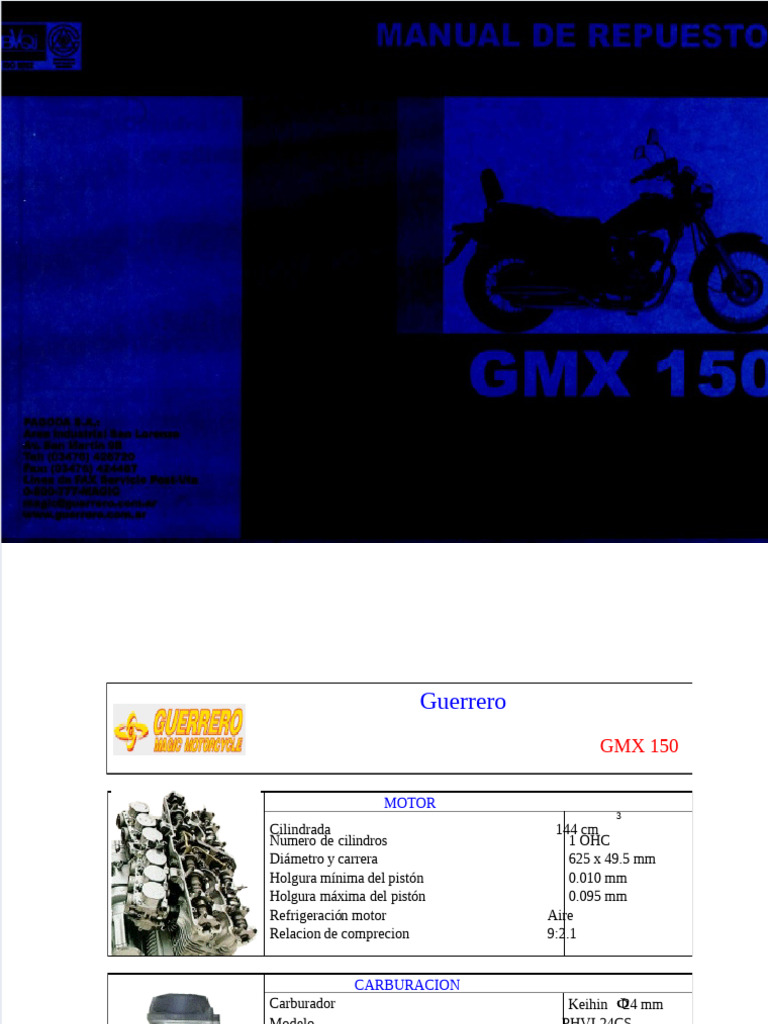 Guerrero GMX 150 Specs Guide | PDF