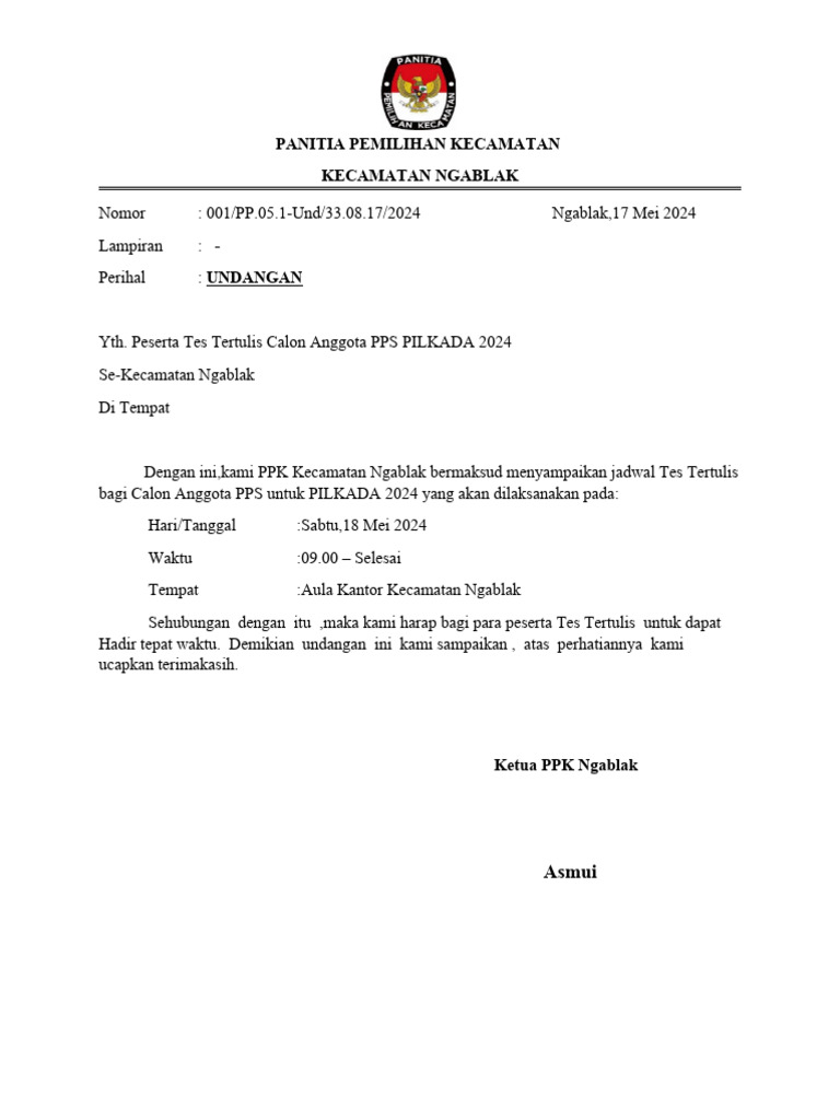 Contoh Undangan PPK | PDF