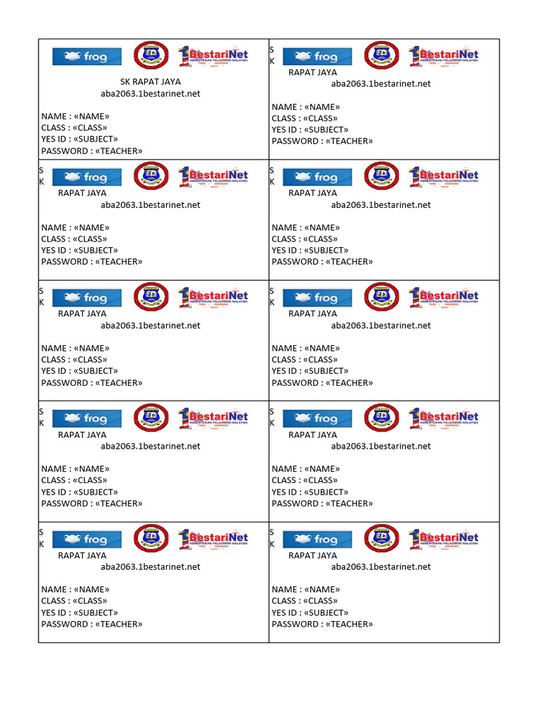 Kad ID FROG VLE | PDF
