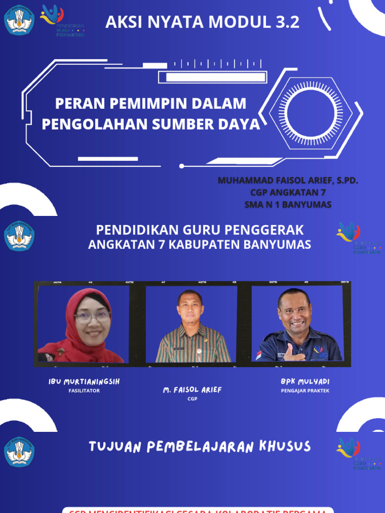 Tugas Aksi Nyata Modul 3.2 - PERAN PEMIMPIN DALAM PENGOLAHAN SUMBER DAYA - Muhammad Faisol Arief ...