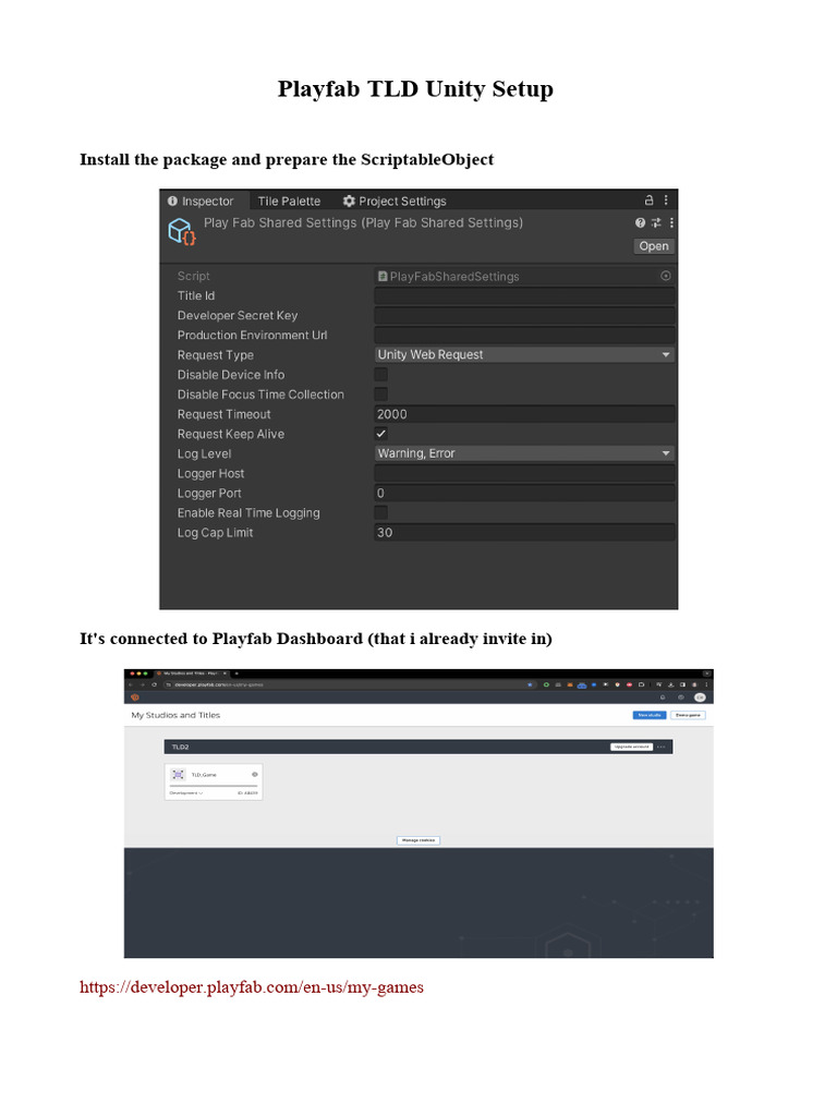 Playfab Unity Steps Pdf 