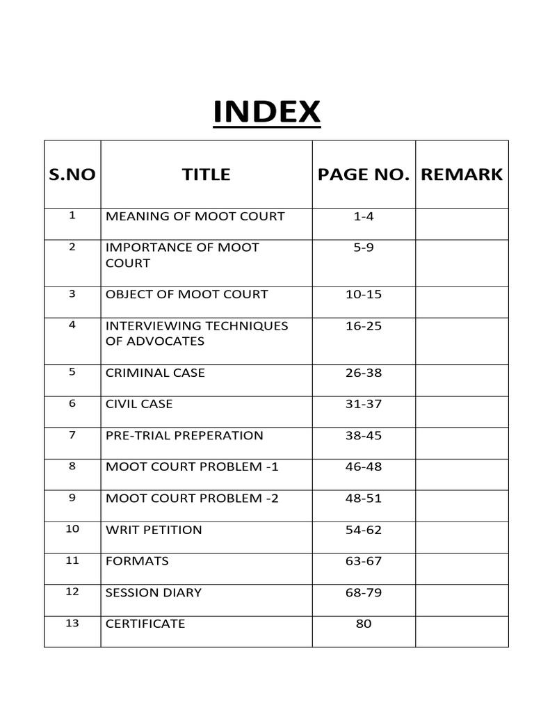 INDEX - Moot Court | PDF