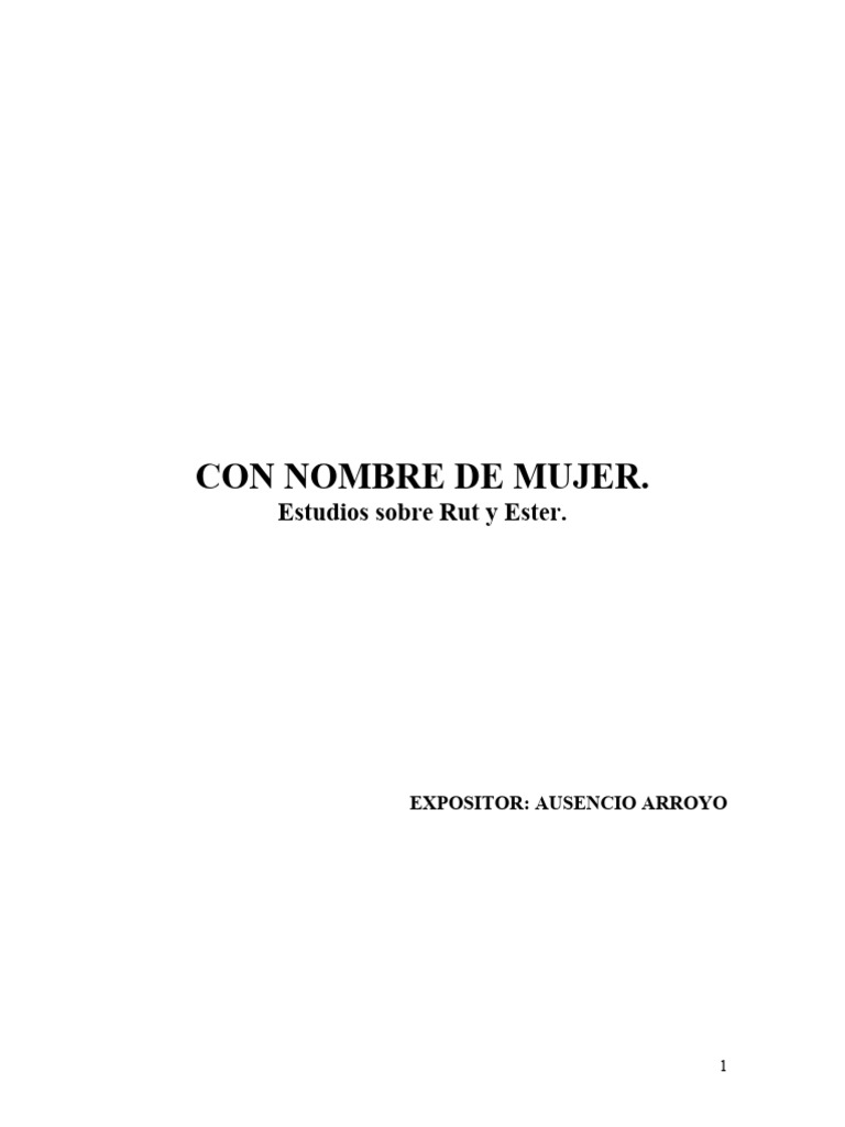 Ruth, Con Nombre de Mujer | PDF | Rut (figura bíblica) | Esther