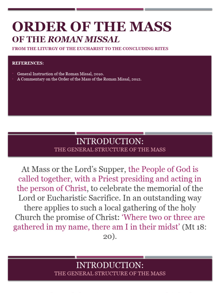 Roman Missal: Eucharist to Concluding Rites | PDF | Eucharist | Mass ...