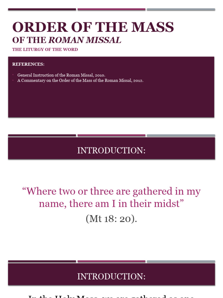 Order of The Mass-Liturgy of The Word | PDF | Mass (Liturgy) | Worship