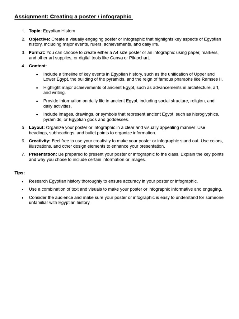 Chapter 5 Assignment - Poster & Infographic (Egypt) | PDF | Ancient ...