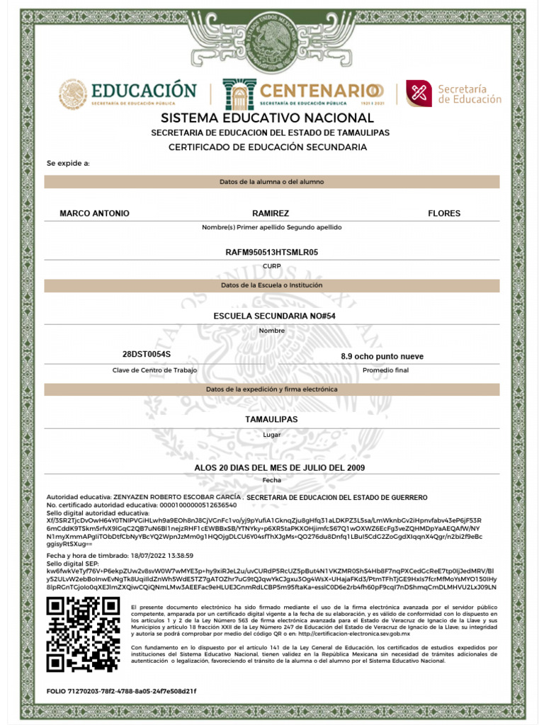 CERTIFICADO ANTONIO | PDF