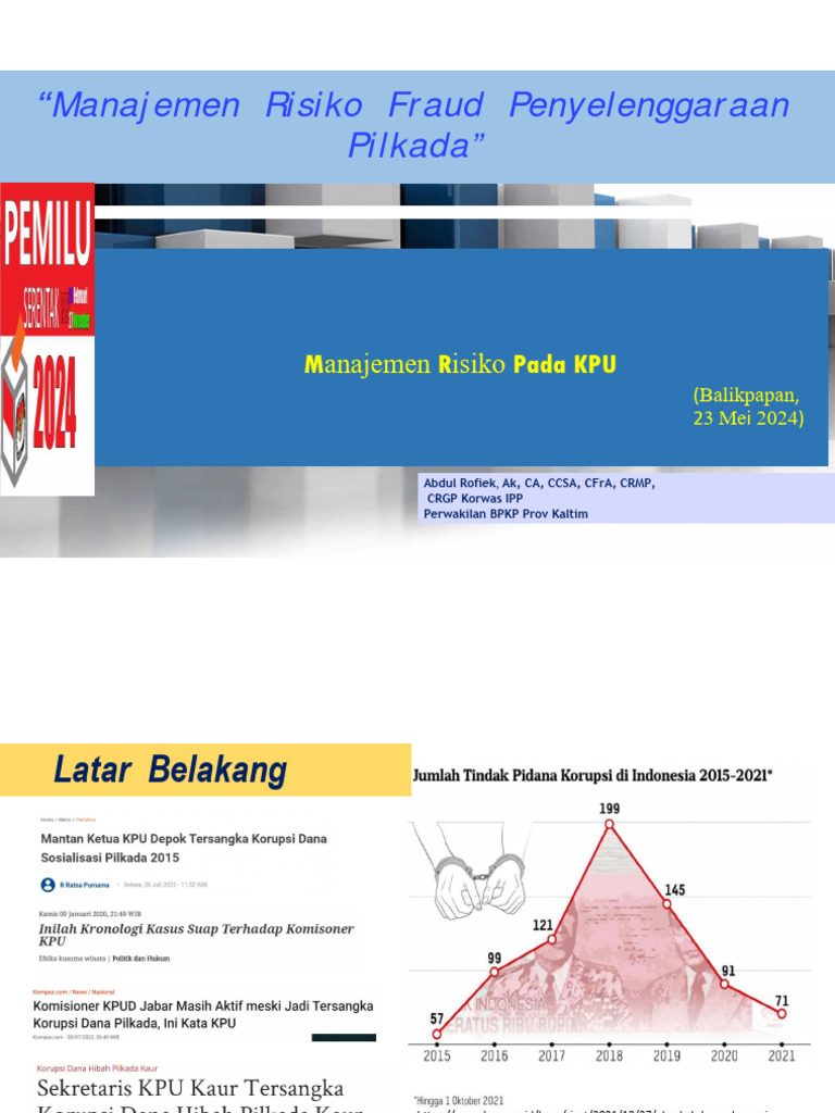 Manajemen Risiko Fraud Pilkada | PDF