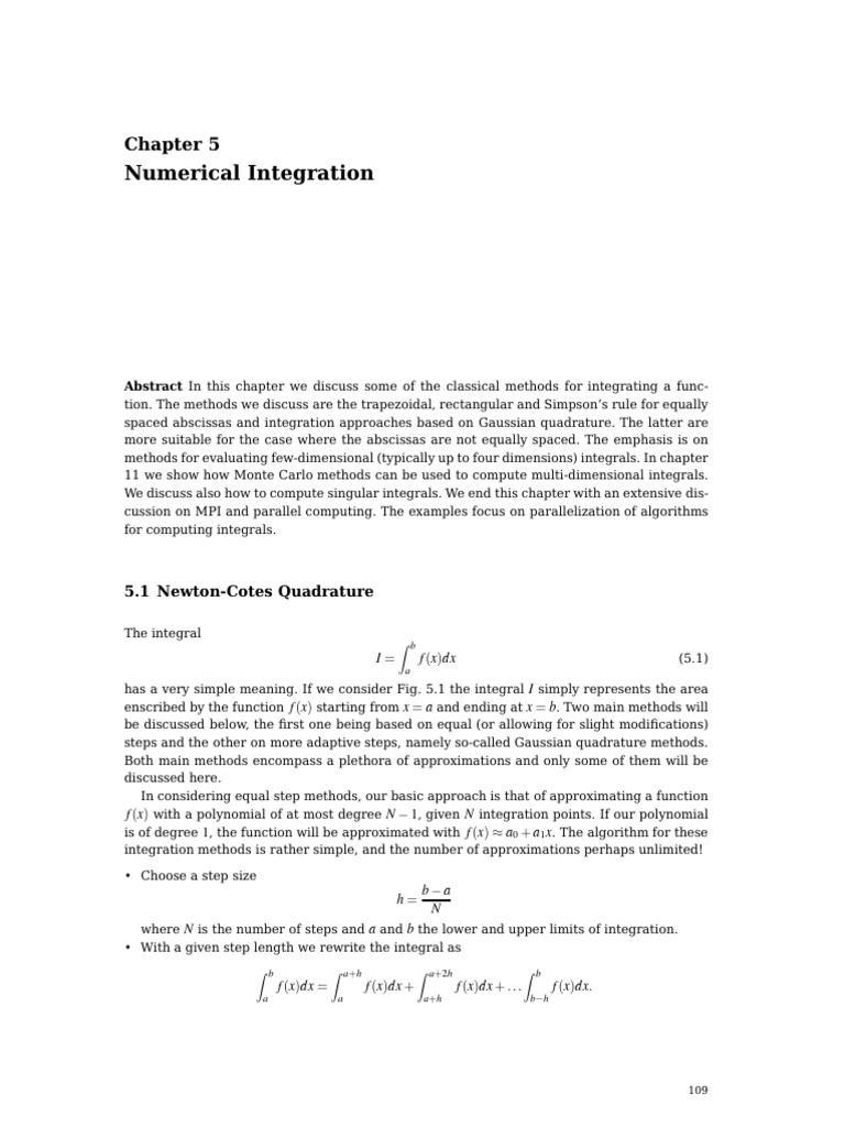 Numerical Integration Methods | PDF | Integral | Mathematics Of Computing