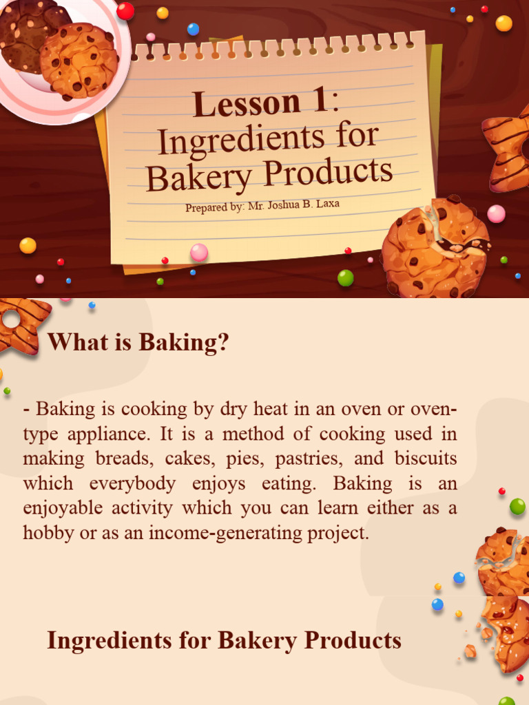 Lesson 1 - Ingredients For Bakery Products | PDF | Flour | Breads