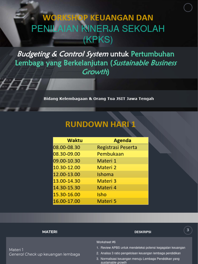 Rundown Workshop Mks & Penilaian Kinerja | PDF