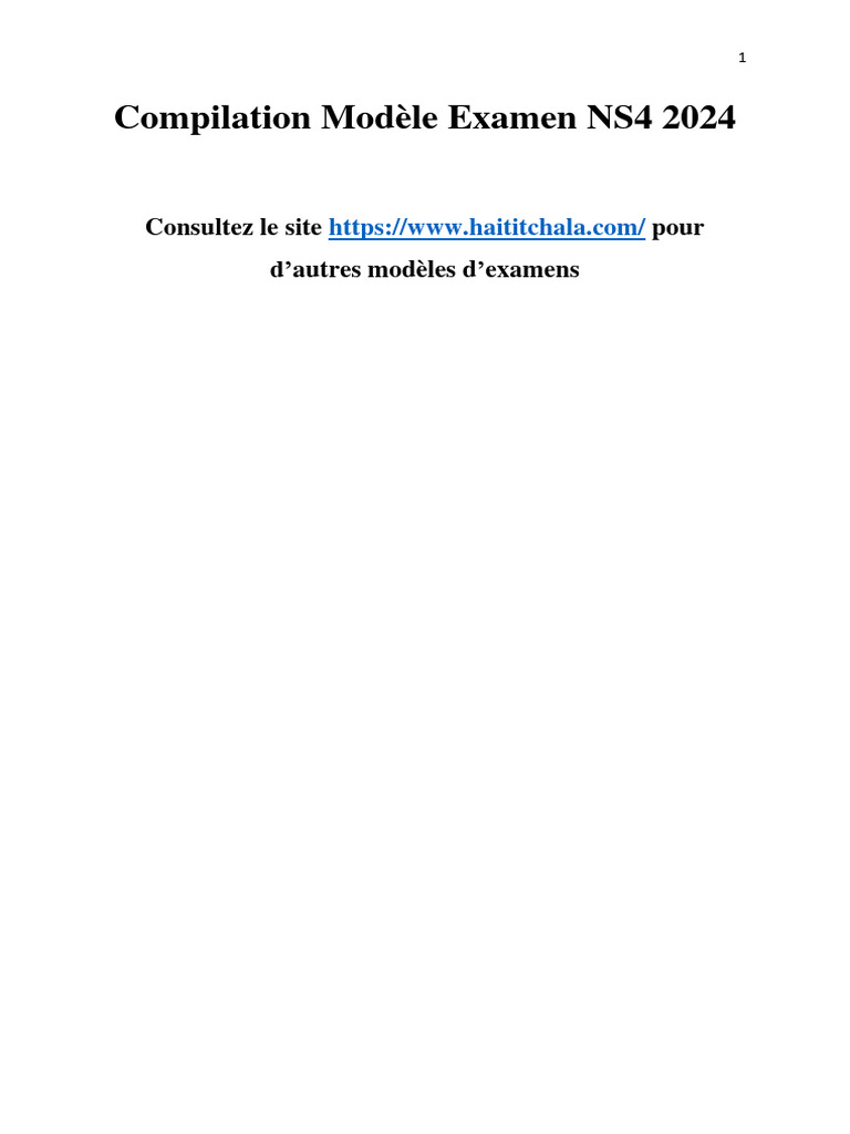 Modèle Examen NS4 2024 PDF | PDF | Grocery Store | Supermarket