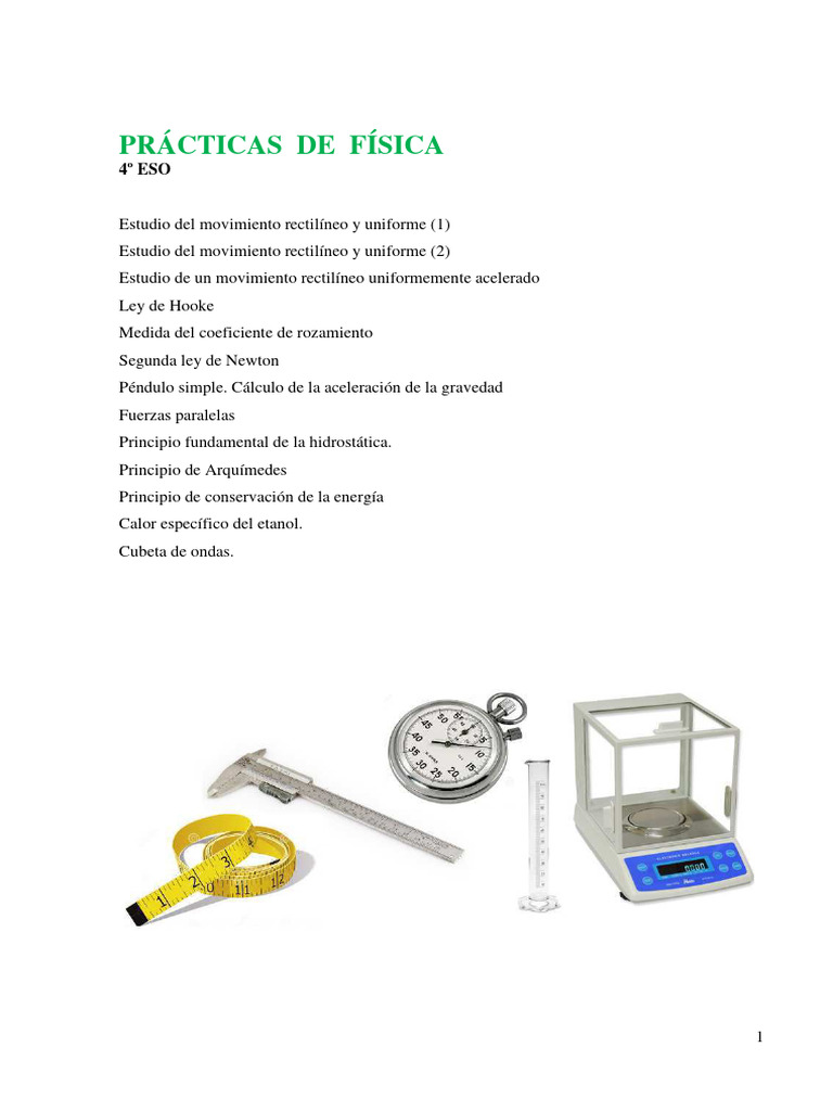Practicas de Fisica | PDF | Fuerza | Temperatura