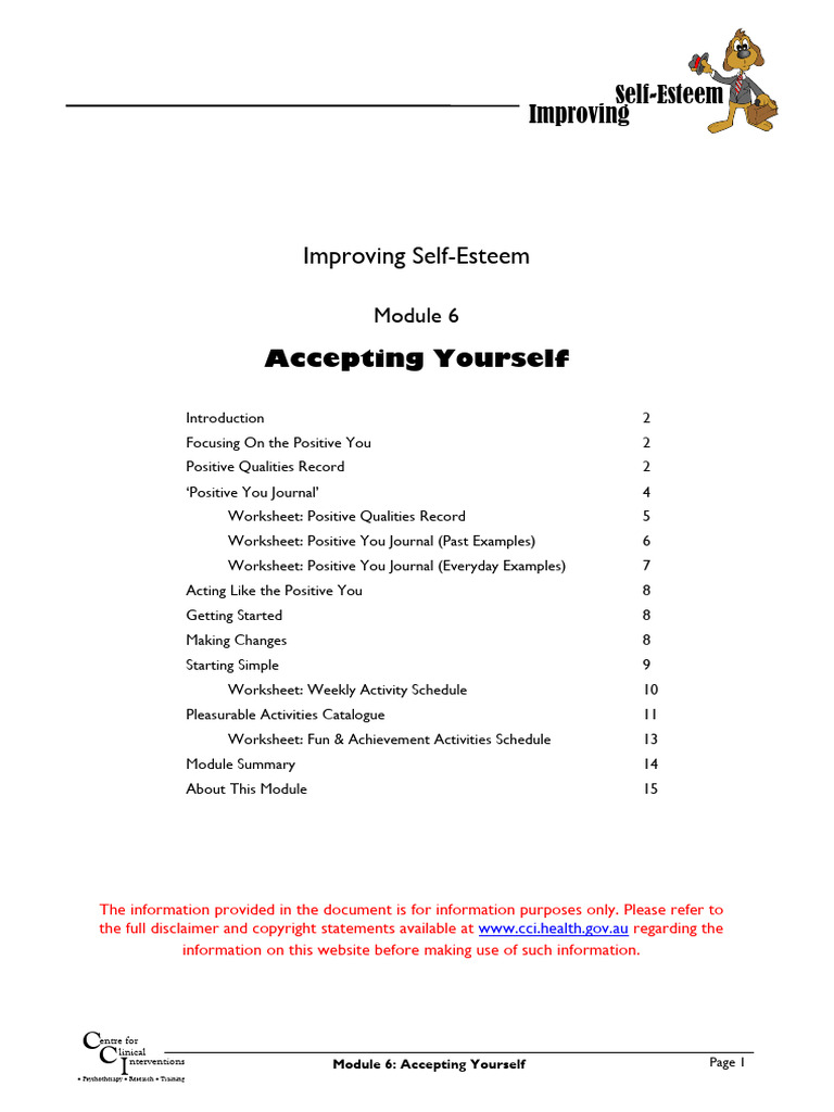 Self Esteem | PDF | Cognitive Behavioral Therapy | Clinical Psychology