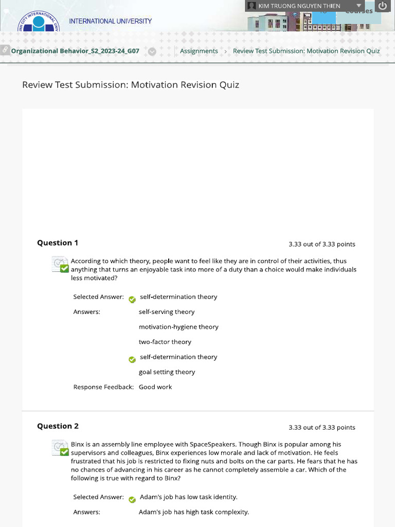 Quiz Chap7 8 Motivation | PDF