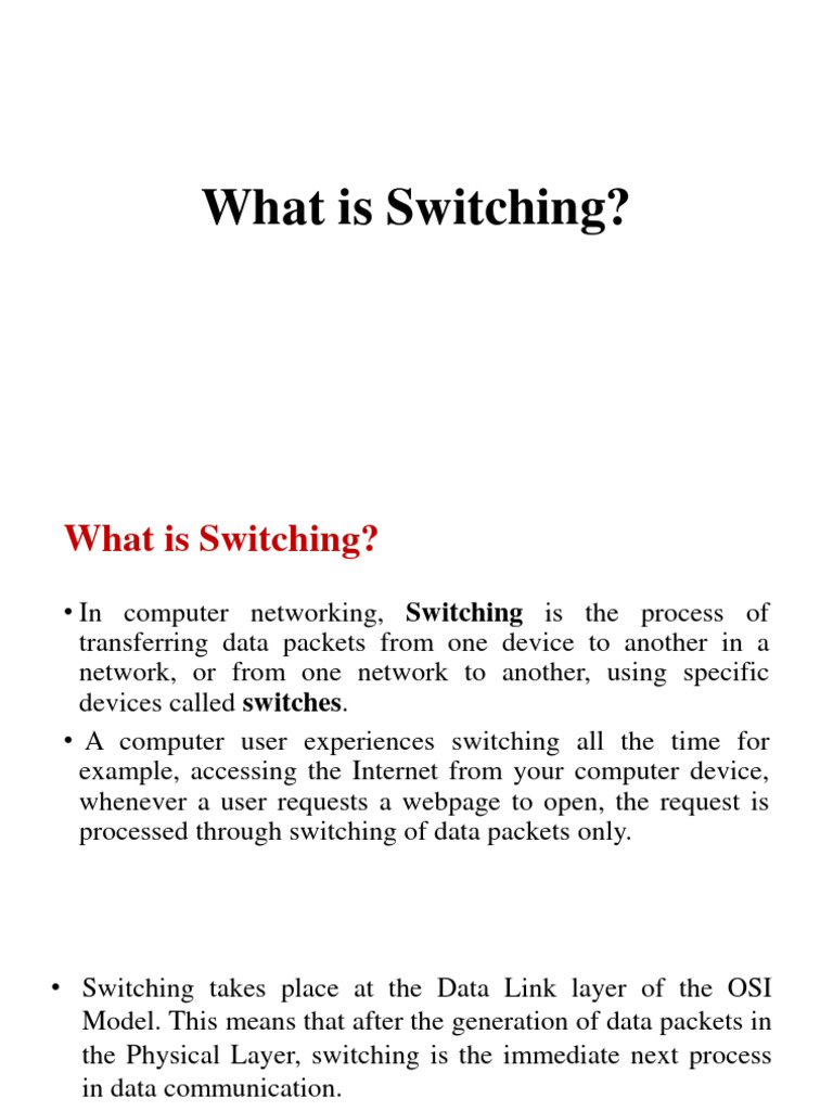 Switching | PDF | Network Switch | Computer Network