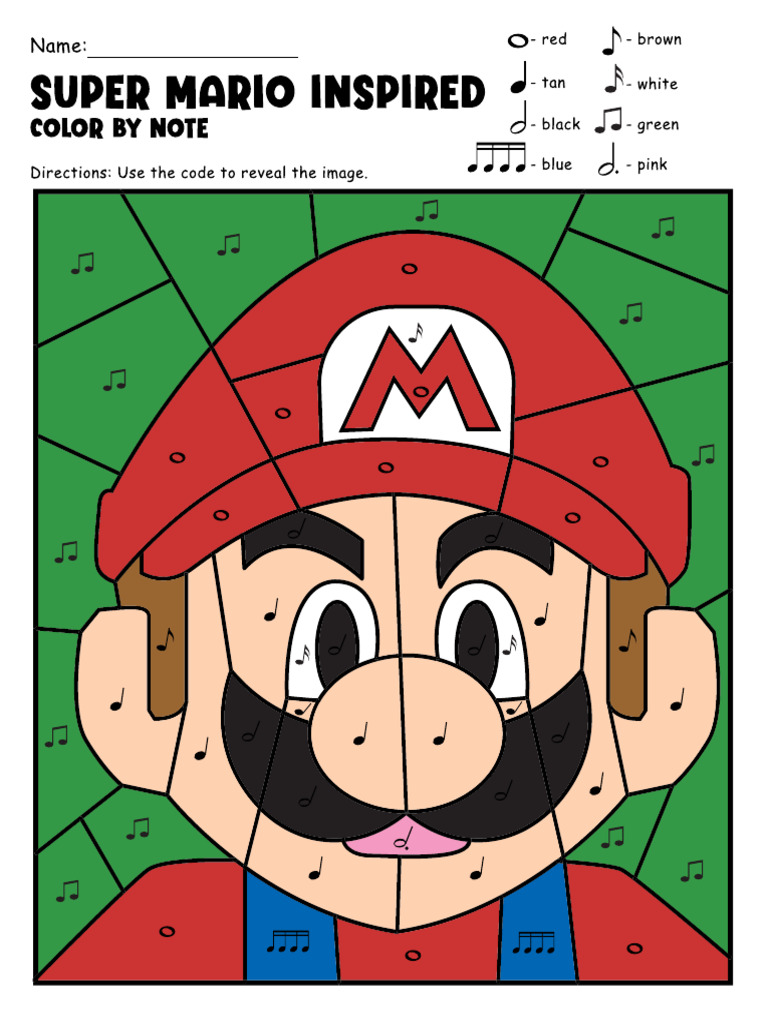 Supermario Color by Note | PDF