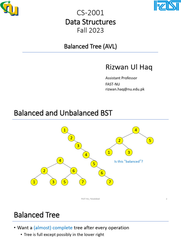 Lec 14 AVL Edited | PDF | Algorithms And Data Structures