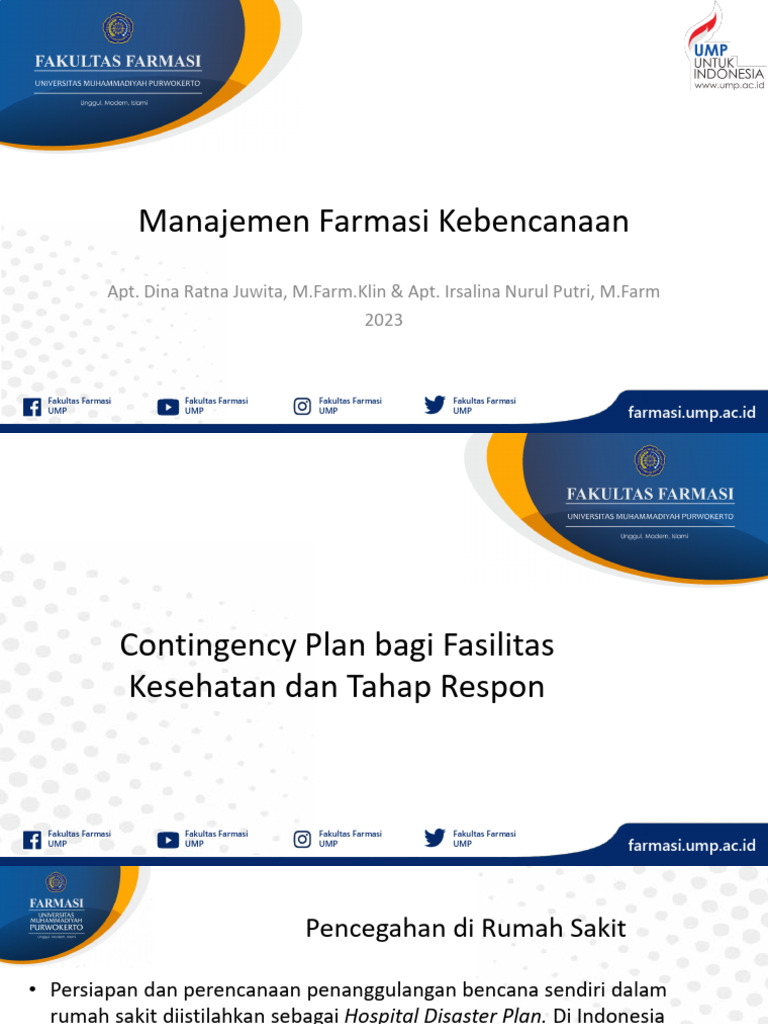 Contingency Plan Bagi Fasilitas Kesehatan Dan Tahap Respon | PDF