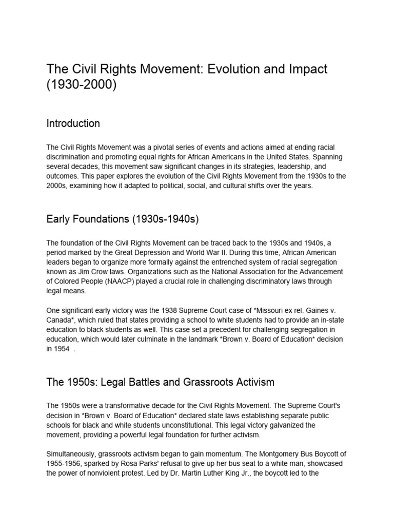 The Civil Rights Movement: Evolution and Impact | PDF | Martin Luther ...