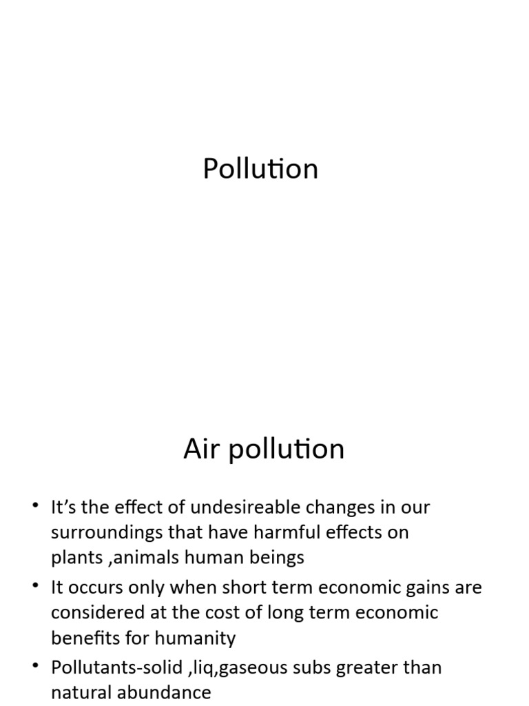 Pollution | Download Free PDF | Ozone Depletion | Atmosphere Of Earth