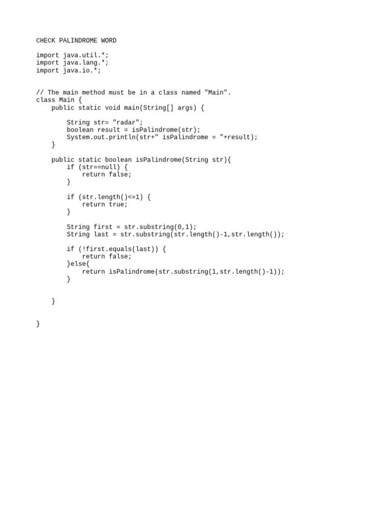 Check Palindrome Word Pdf