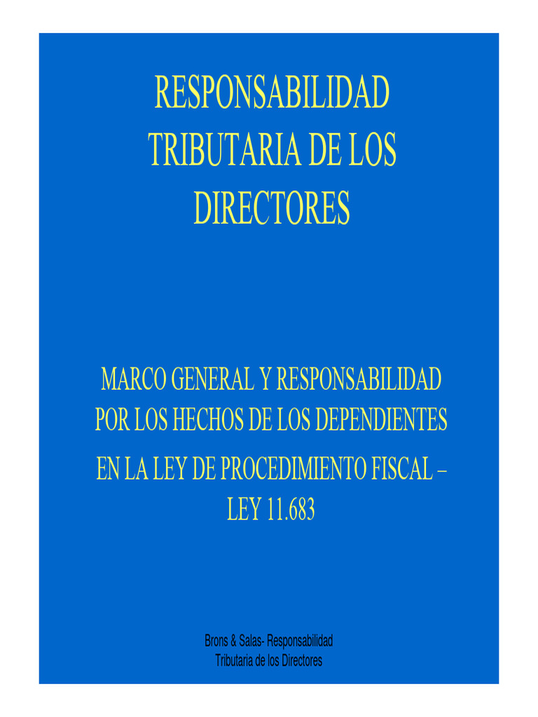 Responsabilidad Tributaria Directores | PDF | Deuda