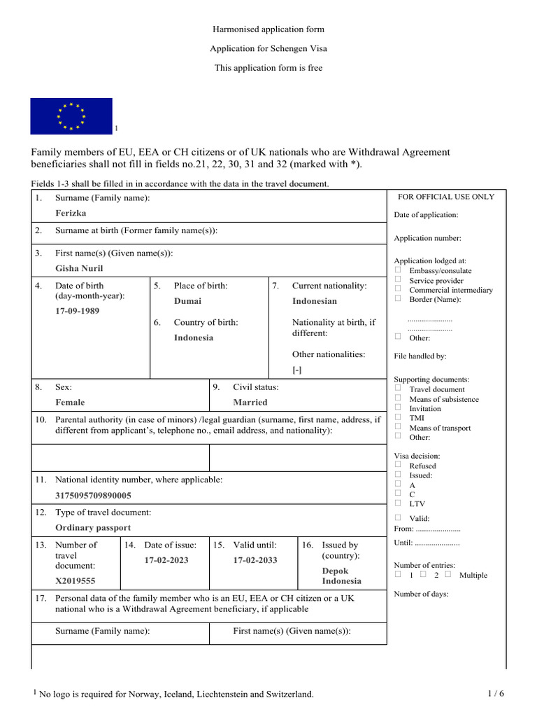 Schengen Visa Application Form Guide | PDF | Travel Visa
