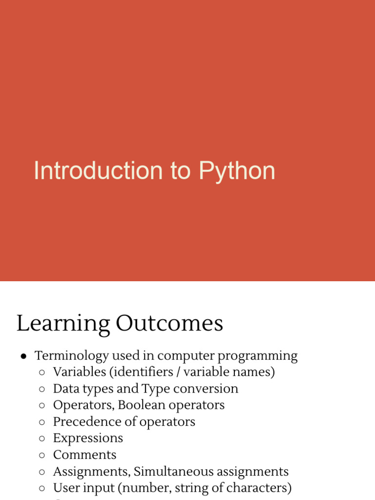 02 Python Intro | PDF | Data Type | Integer (Computer Science)