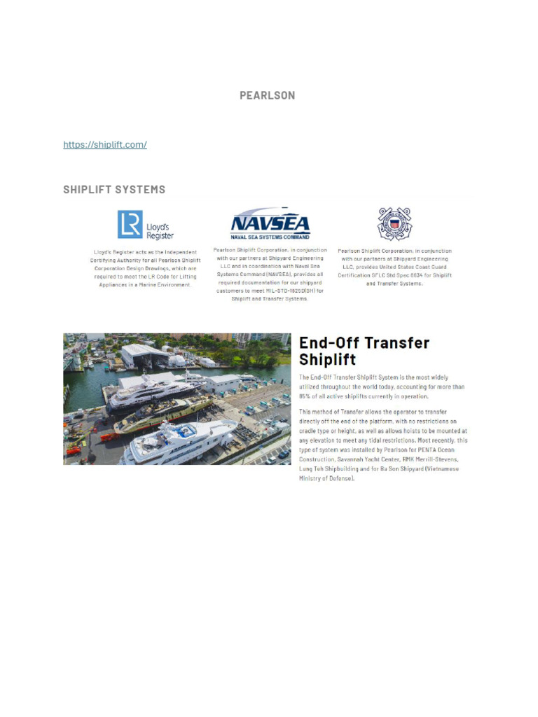 Global Shiplift Systems Contacts | PDF