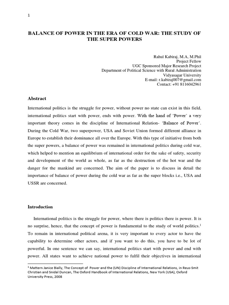 Cold War Superpowers: Balance of Power | PDF | Warsaw Pact | Eastern Bloc