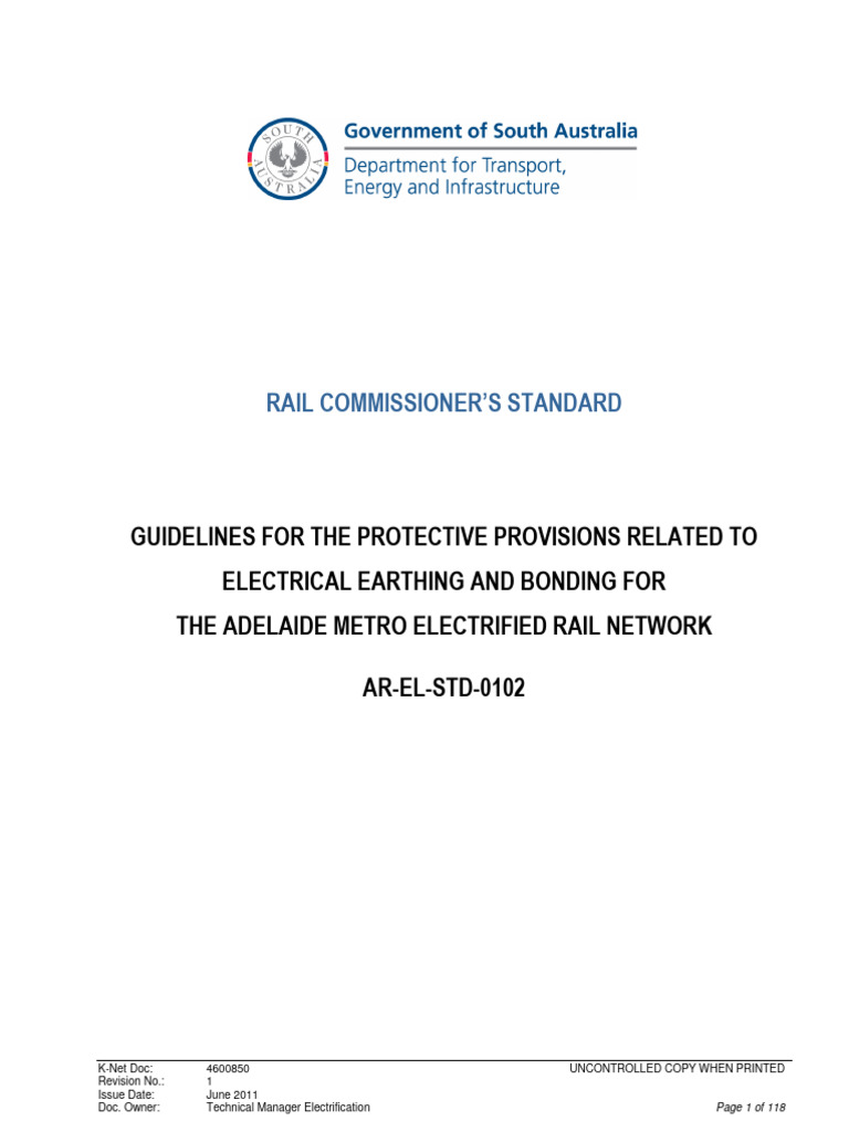 Adelaide Metro Rail Earthing Guidelines | PDF | Rail Transport ...