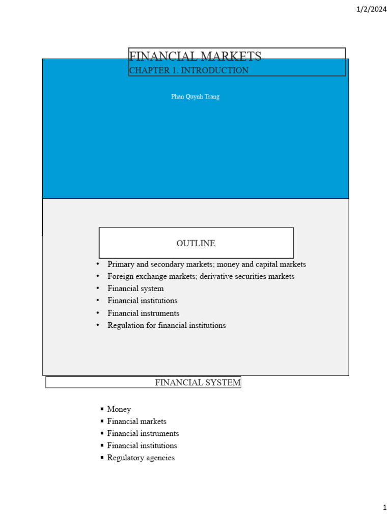 LMS FM Chap1 Overview | PDF | Financial Markets | Financial Risk