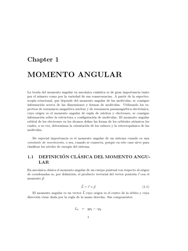 Momento Angular | PDF | Momento angular | Hamiltoniano (Mecánica Cuántica)