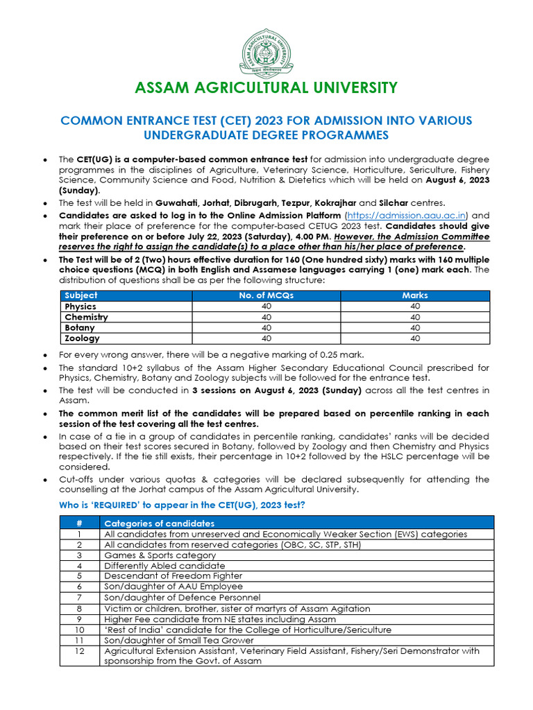 CETUG 23 Information | PDF | University And College Admission