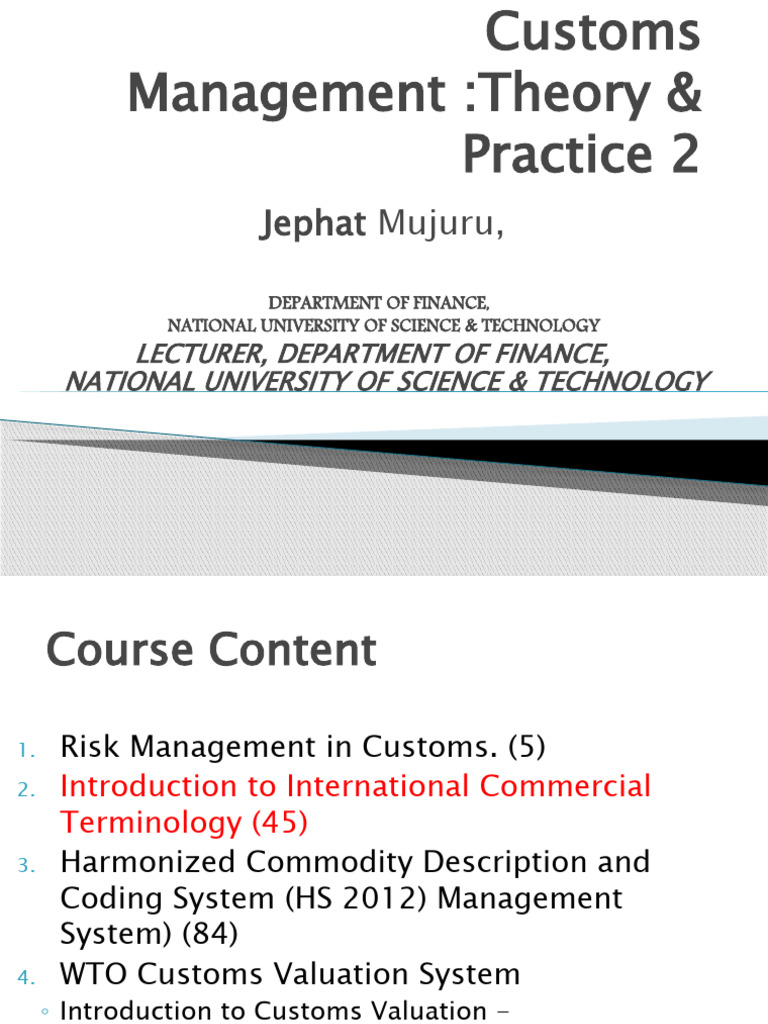 Customs Management II - Copies | PDF | Bill Of Lading | Business