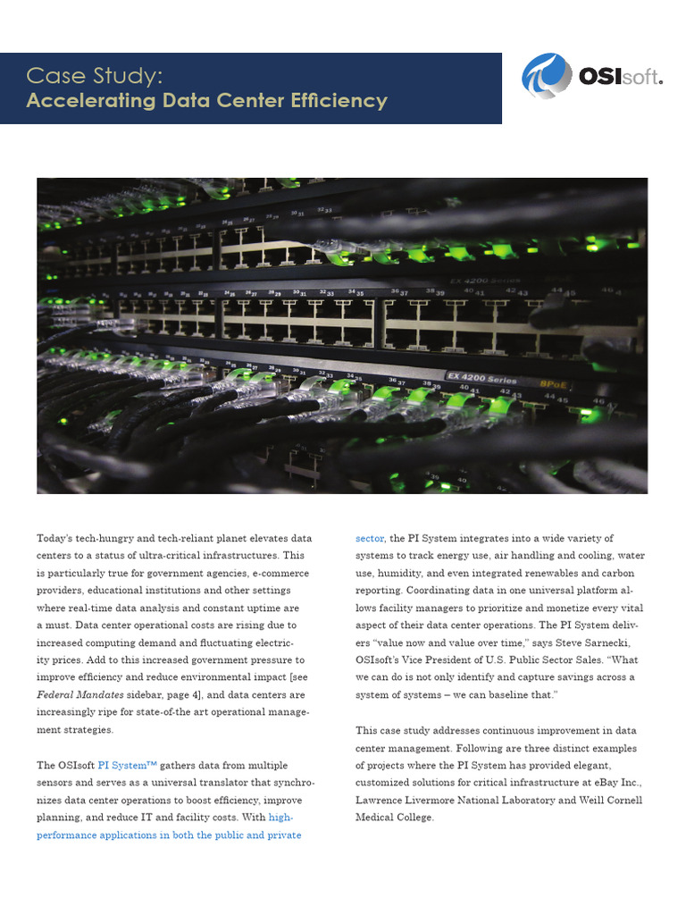 Accelerating Data Center Efficiency A4 | Download Free PDF | Data Center | Efficient Energy Use