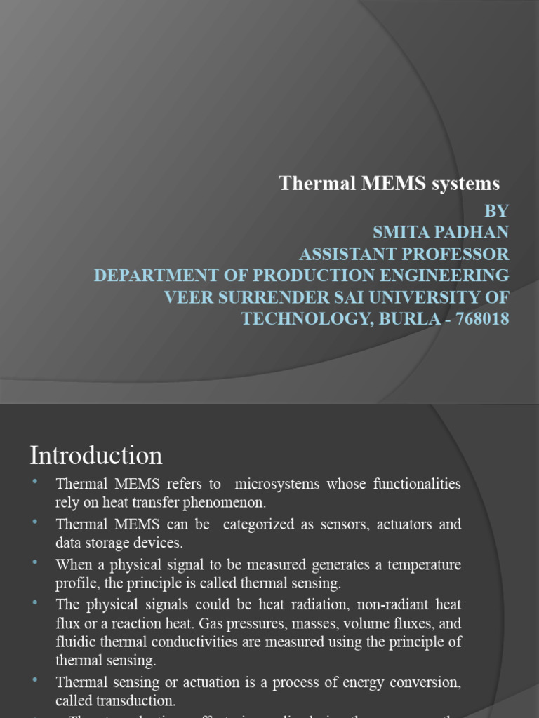 Thermal MEMS | PDF | Polymerase Chain Reaction | Materials
